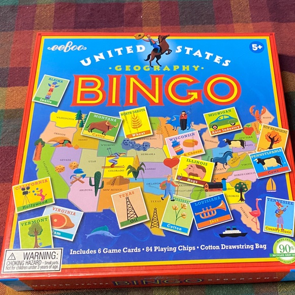 Games | United States Geography Bingo Game Vibrant Educational Fun ...